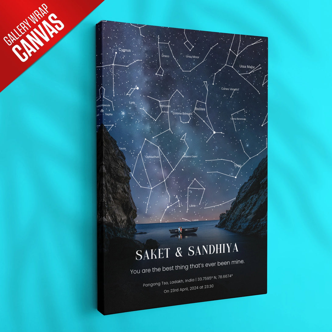 Customized Couple Star Map - Mountain and Sea – Ritwikas