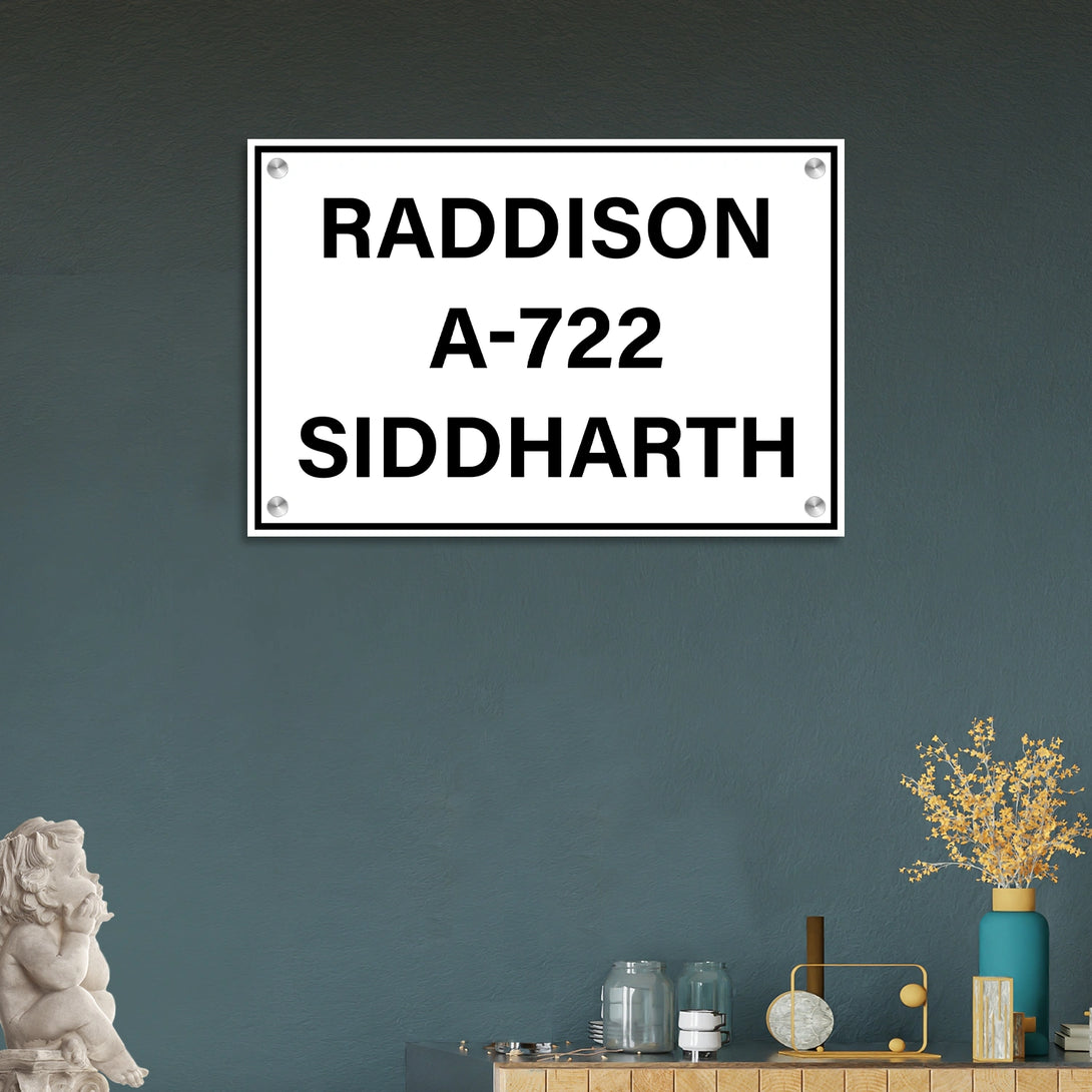 Acrylic Digital Name Plate – Custom Text Design – Ritwikas