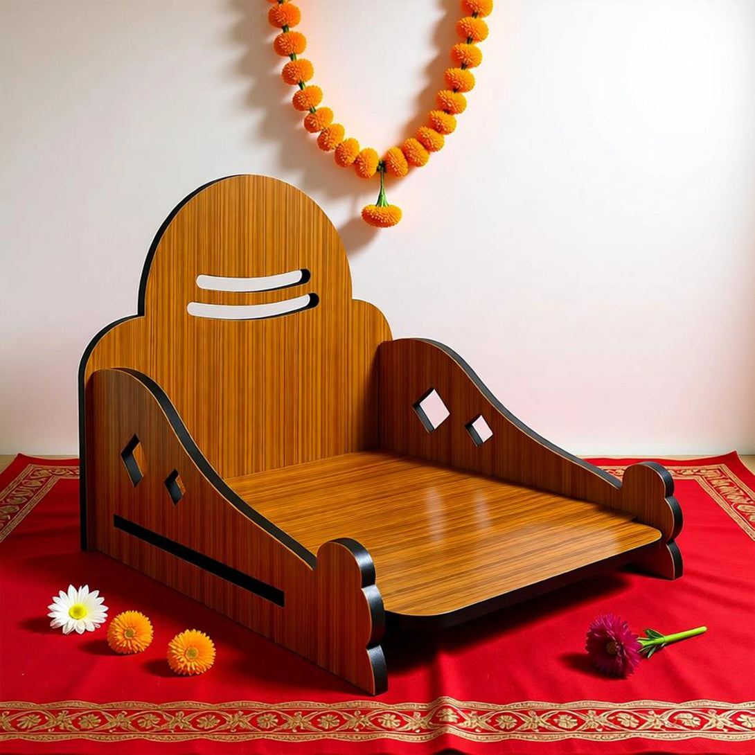 DIY Wooden Singhasan with Tripund Design – Ritwikas