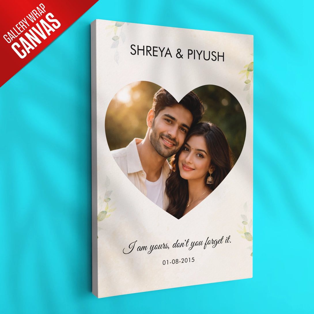 Personalized Heart Photo Frame with Names & Date – Ritwikas
