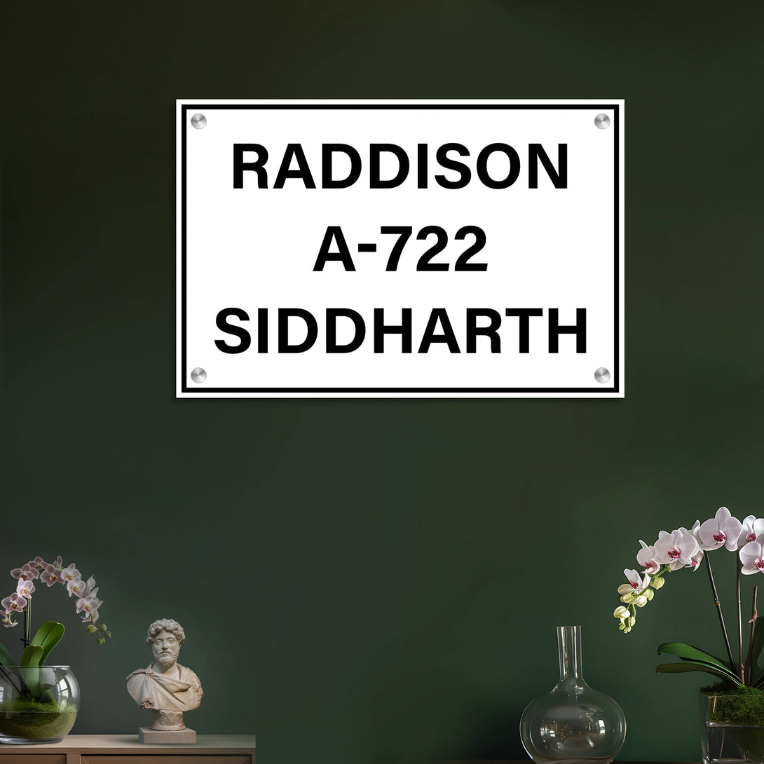 Acrylic Digital Name Plate – Custom Text Design – Ritwikas