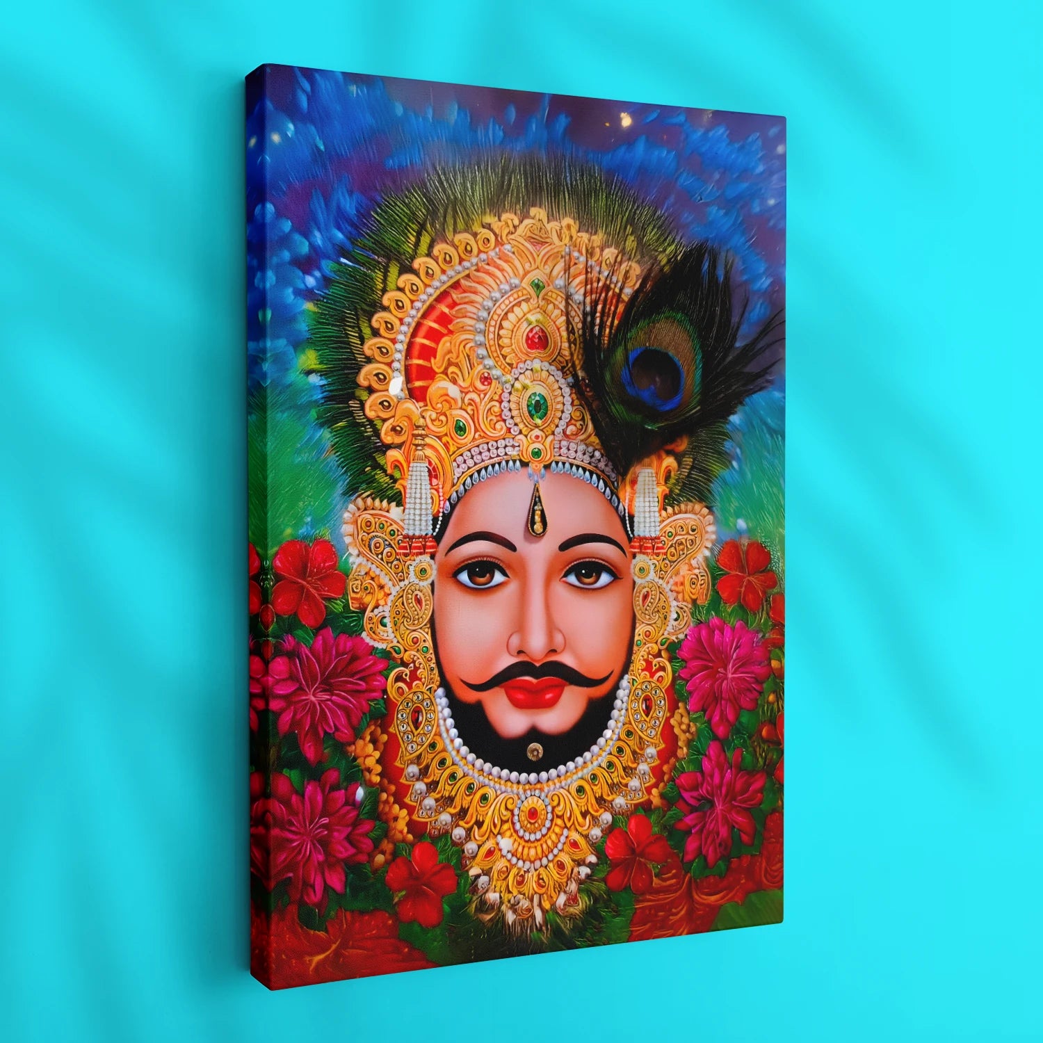 Khatu Shyam Ji Face Portrait Artwork | Hare Ka Sahara, Baba Shyam Hama ...