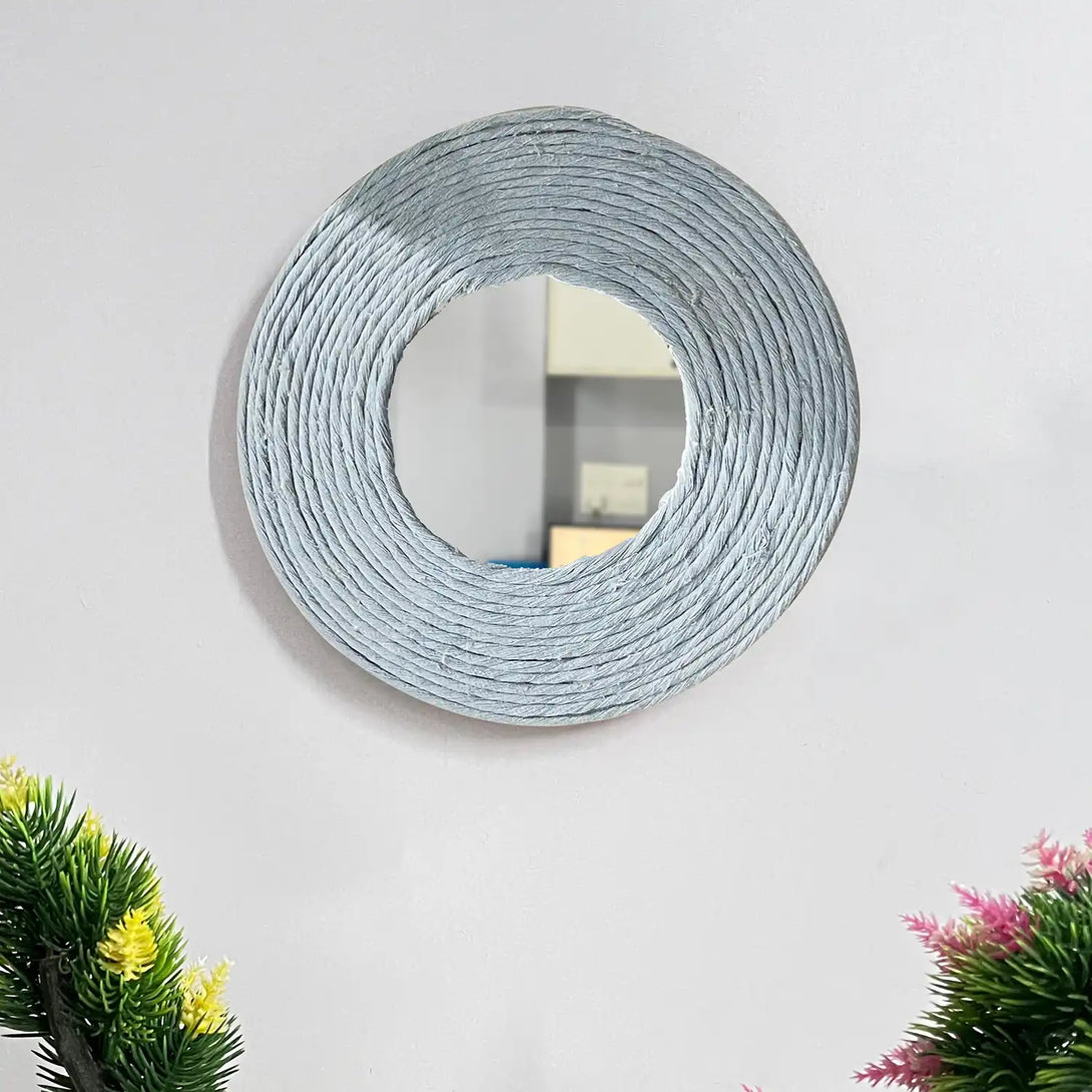 Mud Mirror Lippan Art - Wooden Round Decorative Wall Hanging 20x20 CM ...